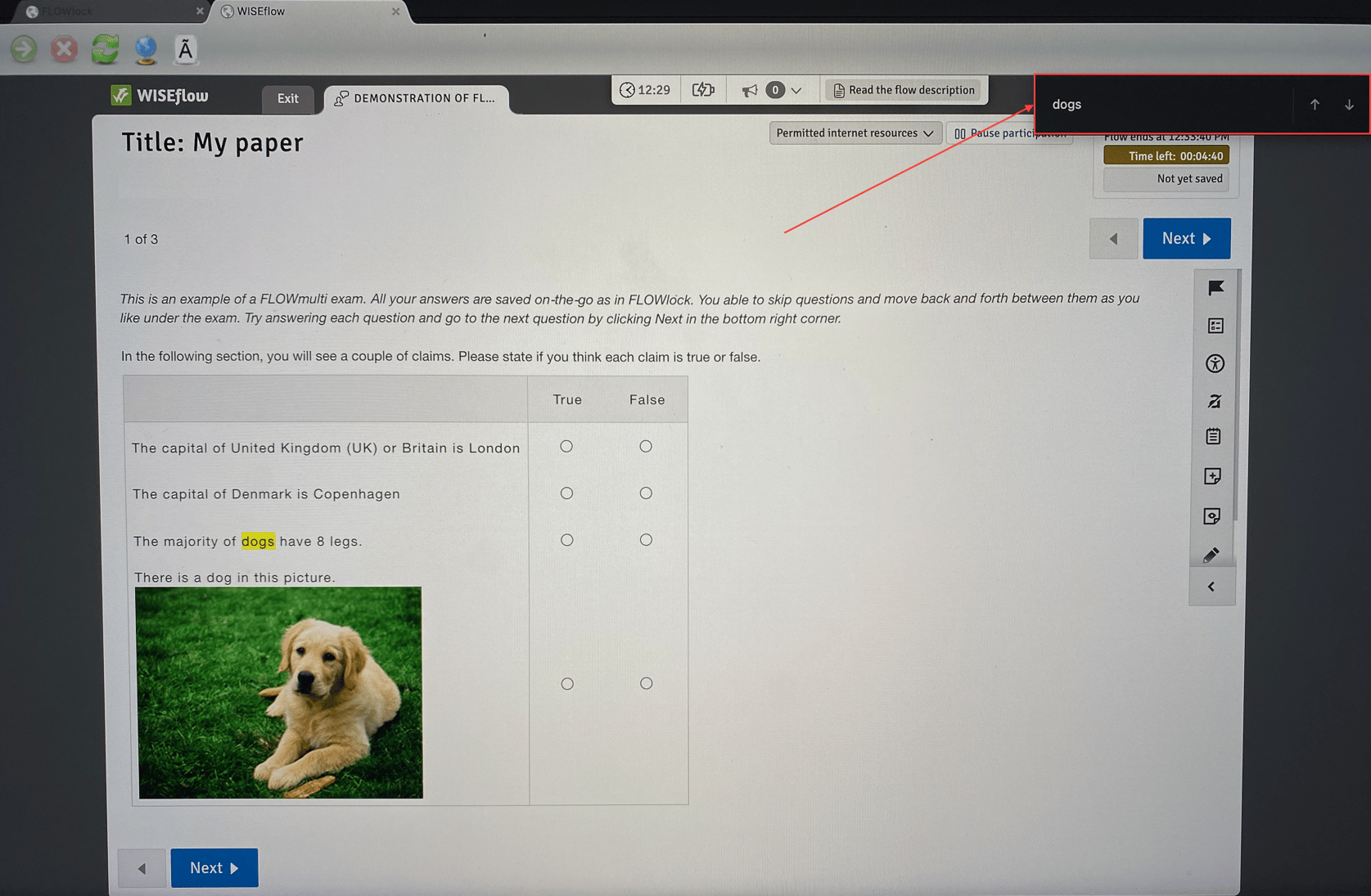WISEflow Lockdown Browser - Tools and Features