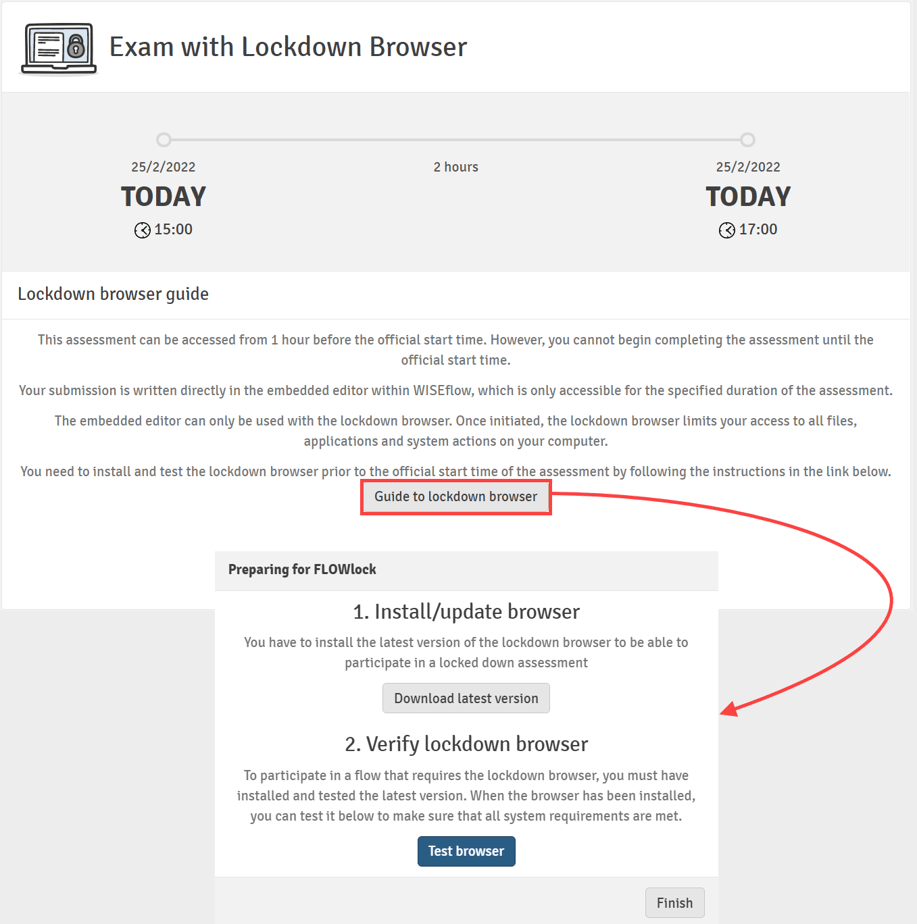 WISEflow Lockdown Browser - Installation and Testing