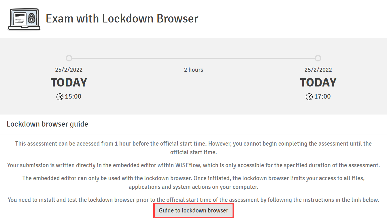 WISEflow Lockdown Browser - Installation and Testing