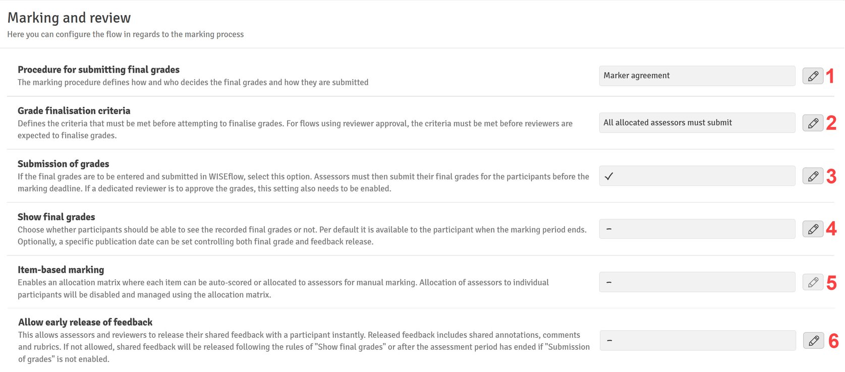 Managing Marking and Reviewing Settings