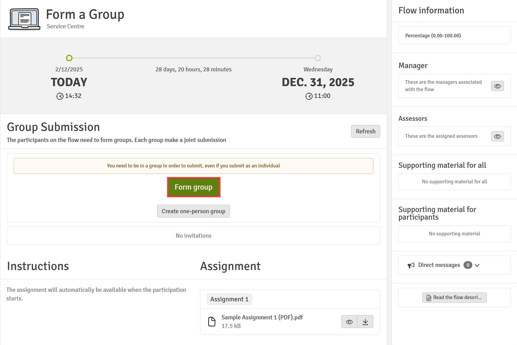 Form a Group and Submit a Group Paper